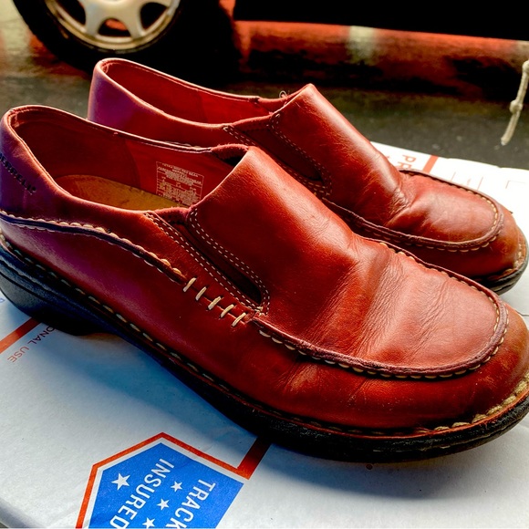 Merrell | Shoes | Merrell Tetra Moc Red Bean Slip On Loafer Clog Womens ...